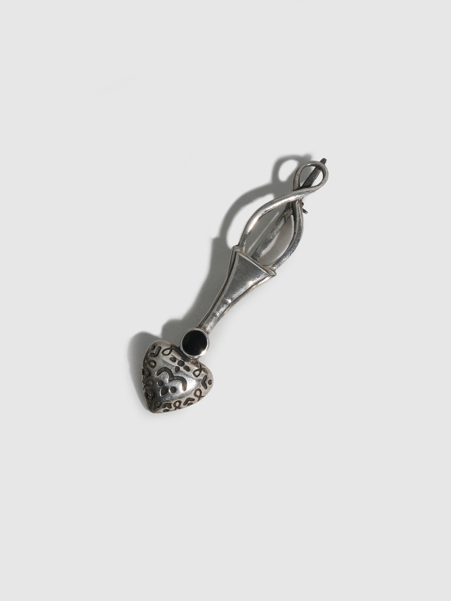 Etched Heart & Bezel Brooch - Vintage Capsule – Loren Stewart